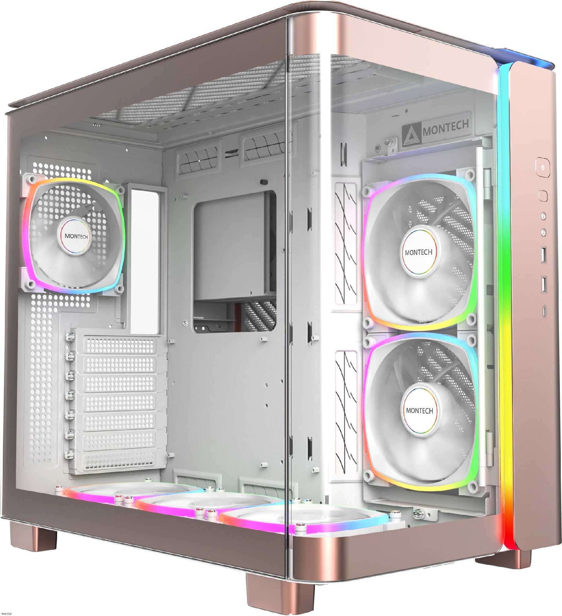 Montech KING 95 Pro, Dual Chamber Mid-tower Case, 6 ARGB Fans, 2 Front ...